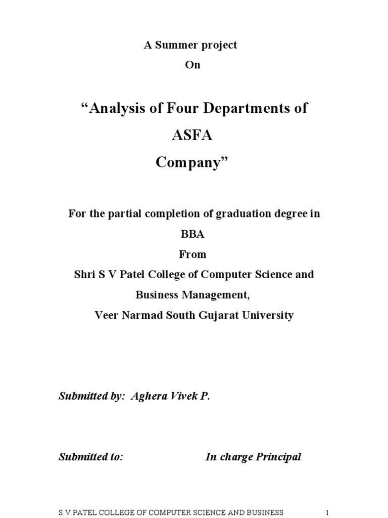 Asfa Report by Vivek Aghera | PDF | Ayurveda | Recruitment
