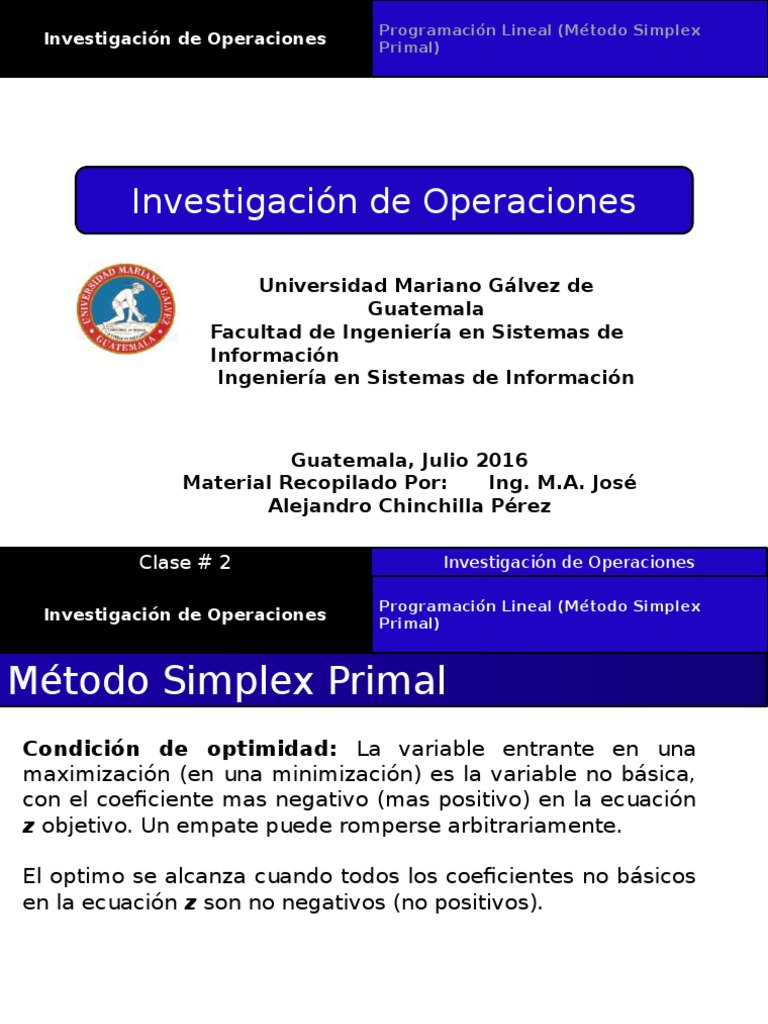 Metodo Simples Primal | PDF | Análisis | Procesos de negocio