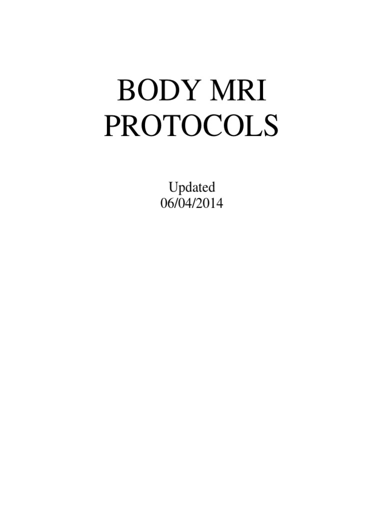 MRI Protocols | PDF | Rectum | Medical Specialties