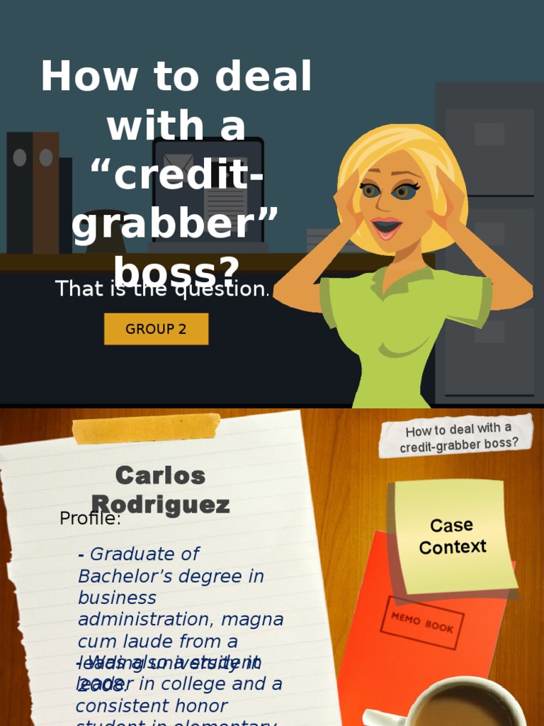 How To Deal With A Credit Grabber Boss | PDF | Master Of Business ...