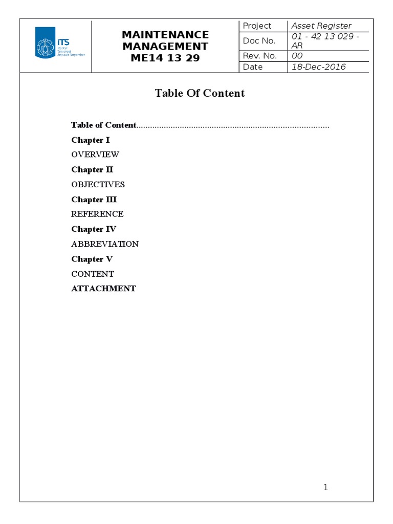 Asset Management Document Provides Maintenance Guidelines | PDF ...