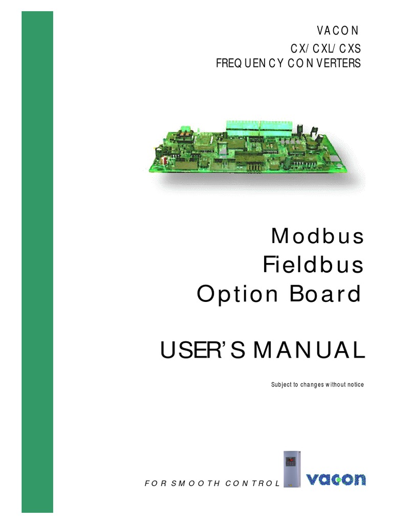 Vacon CX Modbus Board User Manual | PDF | Error Detection And ...