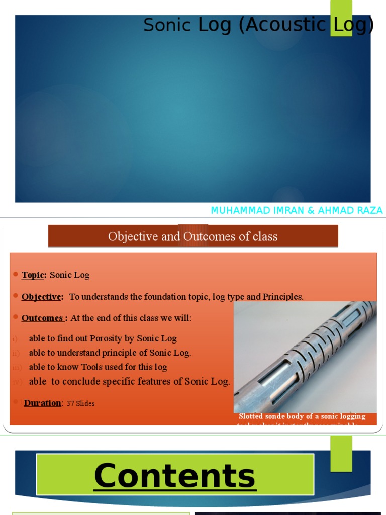 Sonic Log Revised | PDF | Porosity | Sound