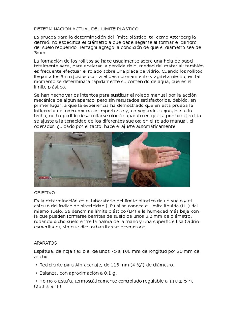 Determinacion Actual Del Limite Plastico | PDF