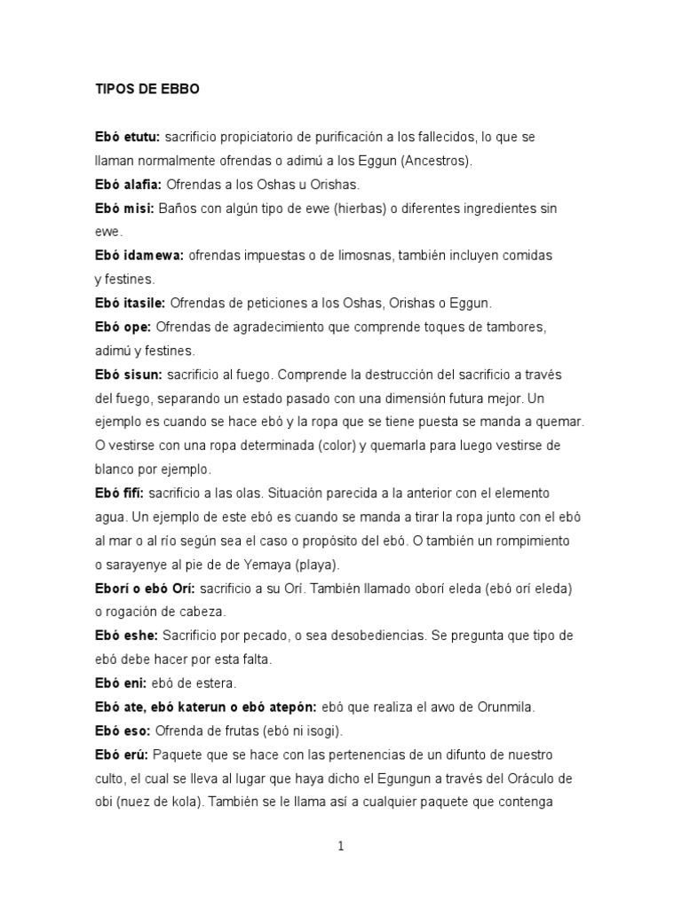 Tipos de Ebbo en Ifá y sus significados | PDF | Batata | Maíz