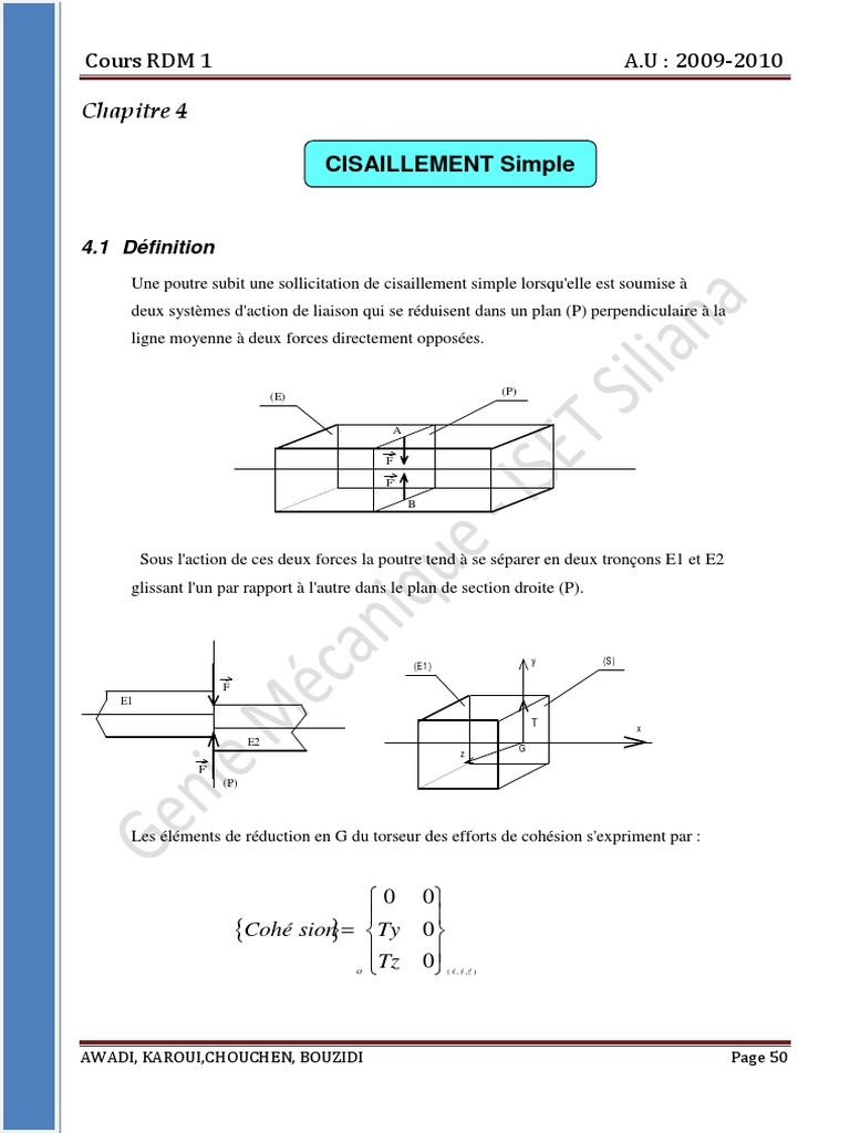 Chapitre 4 Cisaillement Simple