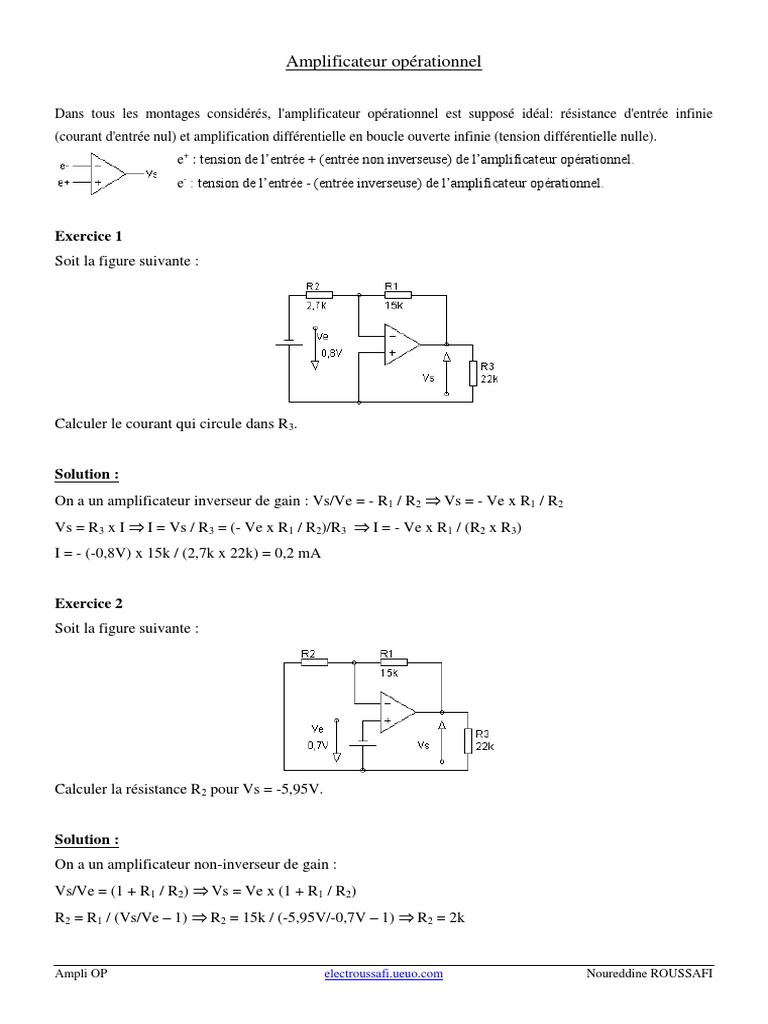 Ampli Op PDF | PDF | Amplificateur opérationnel | Amplificateur électronique