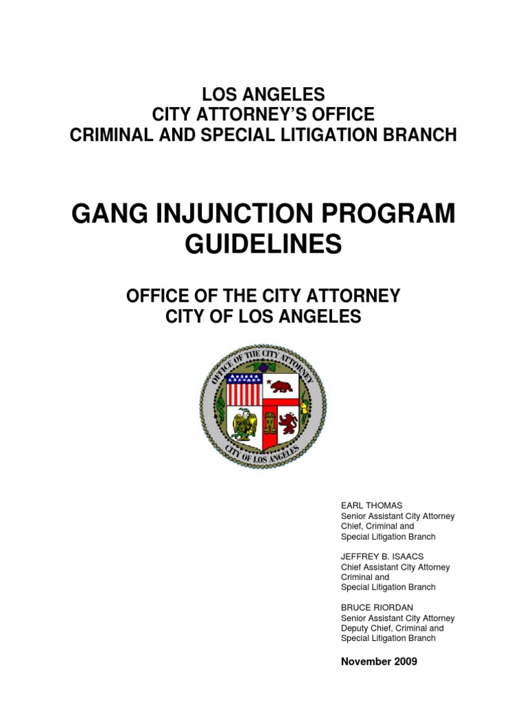 LA Gang Injunction Guidelines | PDF | Probation | Nuisance