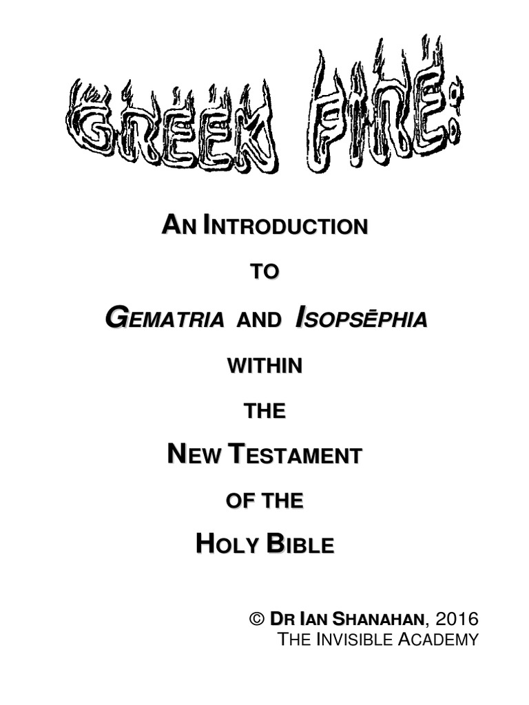 IAN SHANAHAN - Greek Fire - An Introduction To Gematria and Isopsephia ...