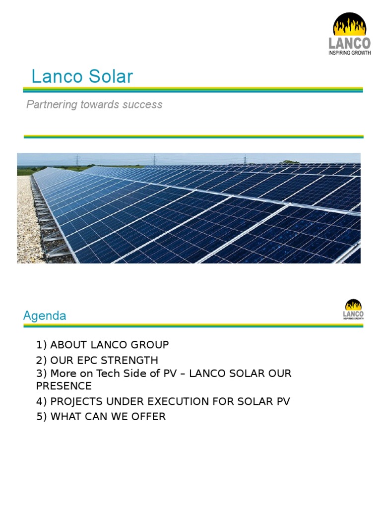 Lanco Solar: Partnering Towards Success | PDF | Solar Energy ...