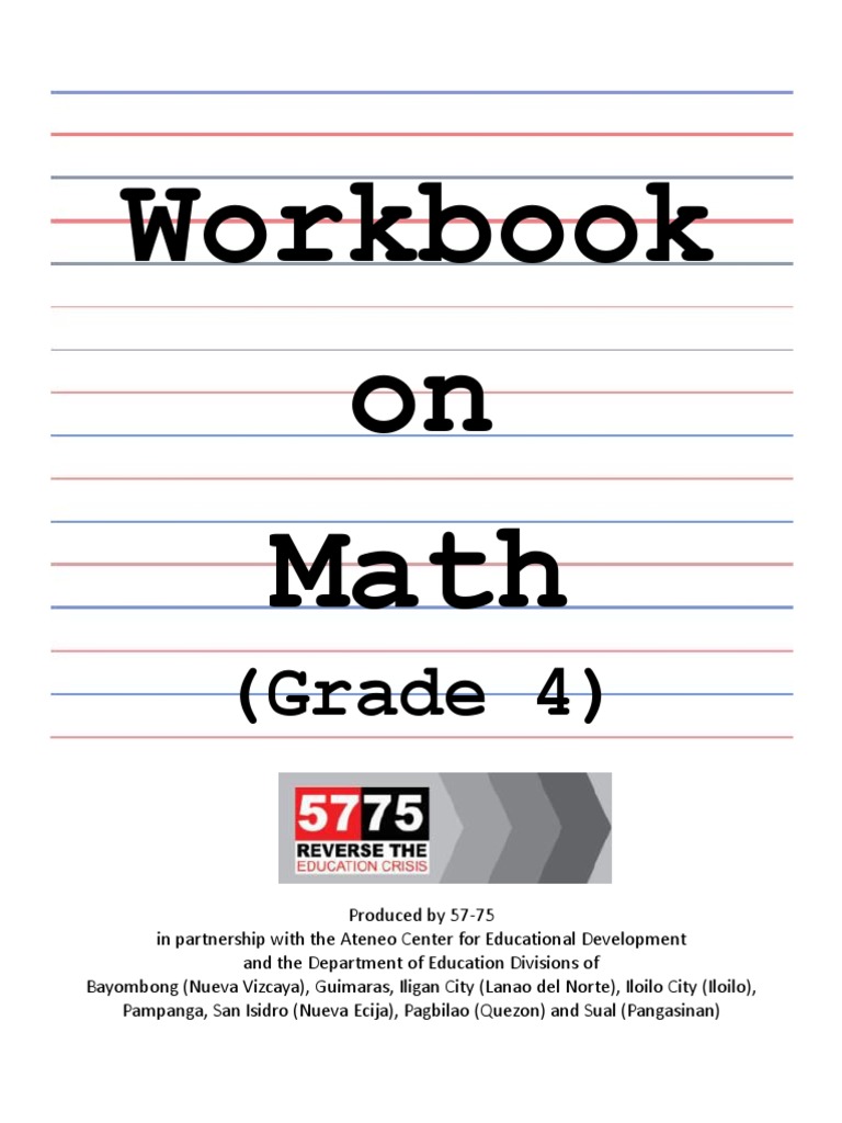 A Comprehensive Workbook on Grade 4 Mathematics Topics Including ...