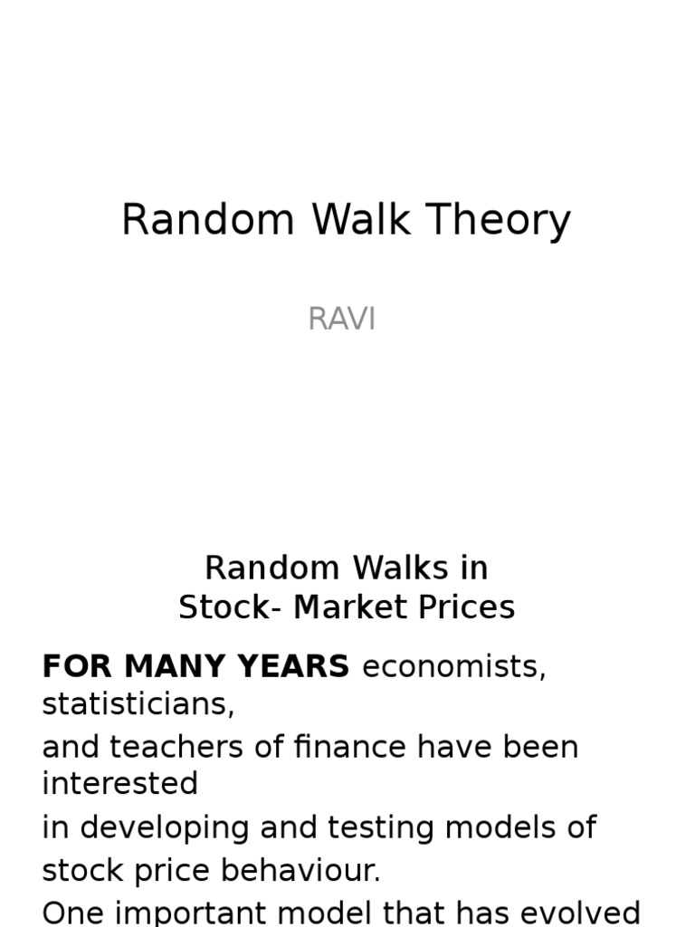 Random Walk Theory | PDF | Efficient Market Hypothesis | Technical Analysis