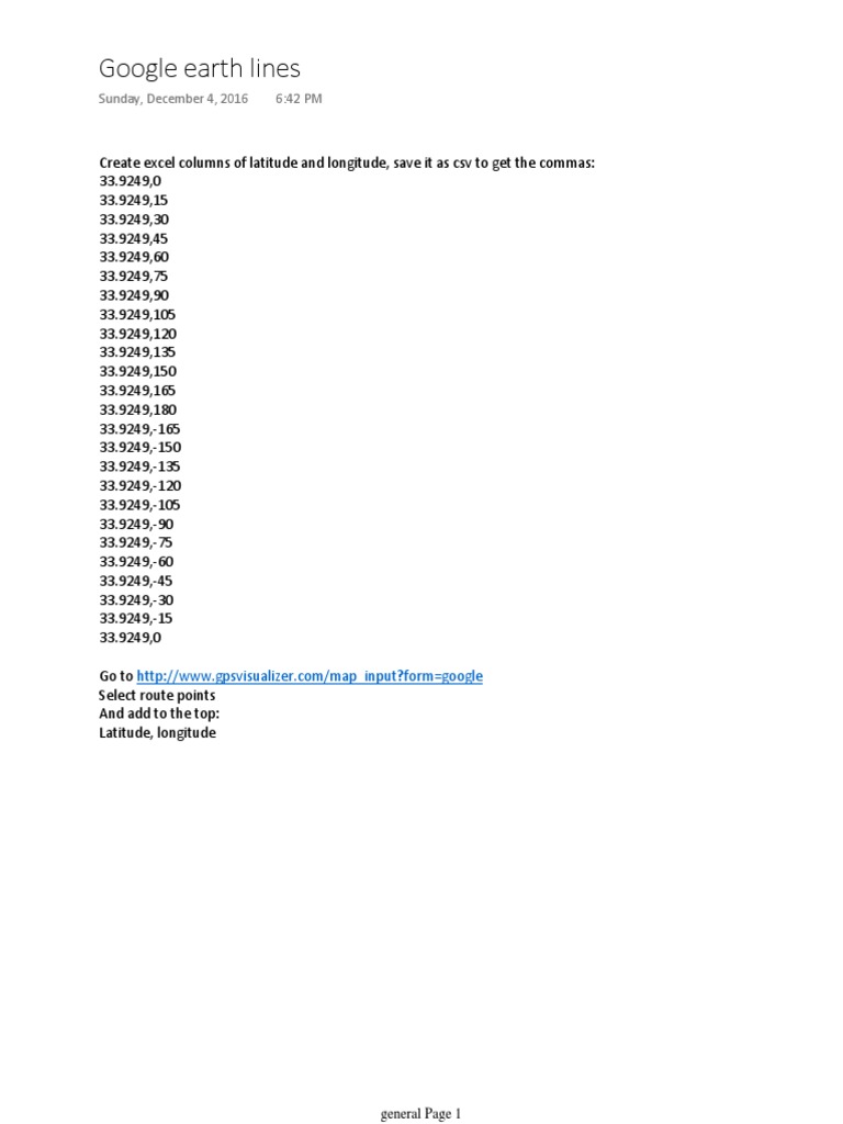 Google Earth Lines | PDF