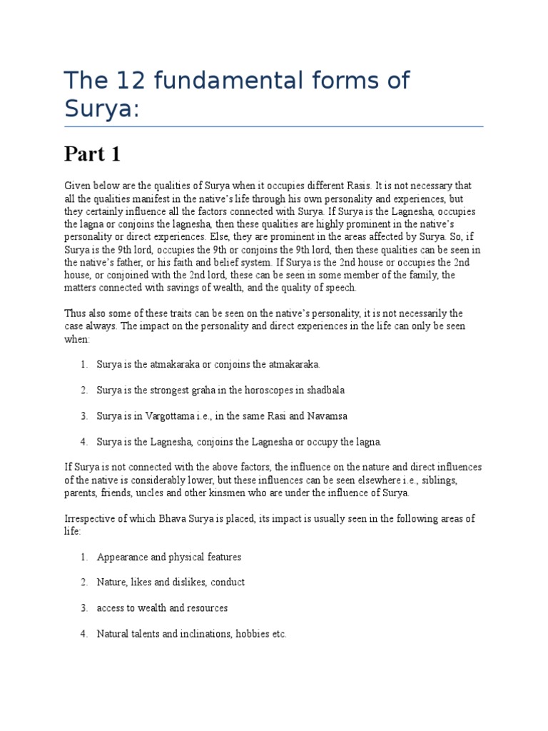 The 12 Fundamental Forms of Surya | PDF | Religion And Belief | Science