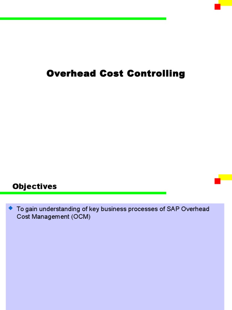 Overhead Cost Controlling | PDF