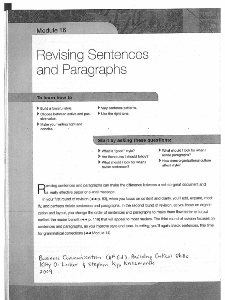 12 - Revising Sentences and Paragraphs | PDF
