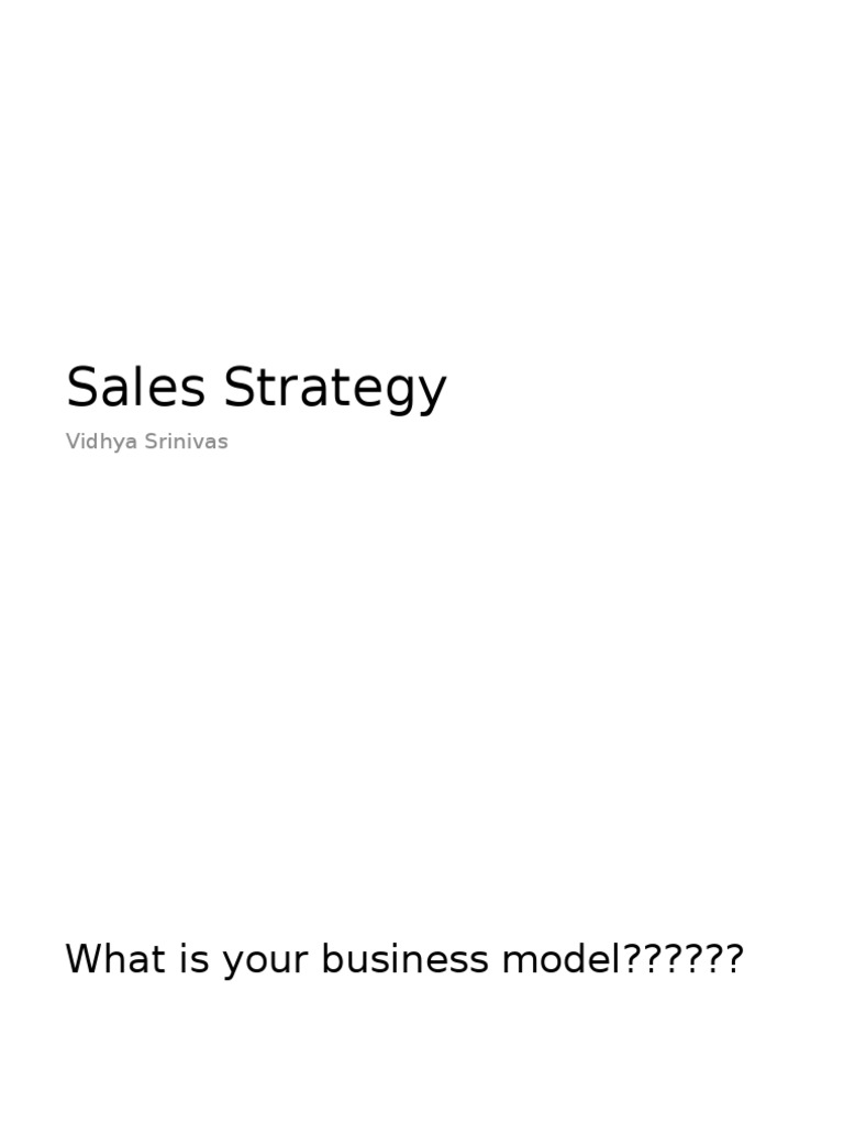 Sales Strategy | PDF | Sales | Strategic Management