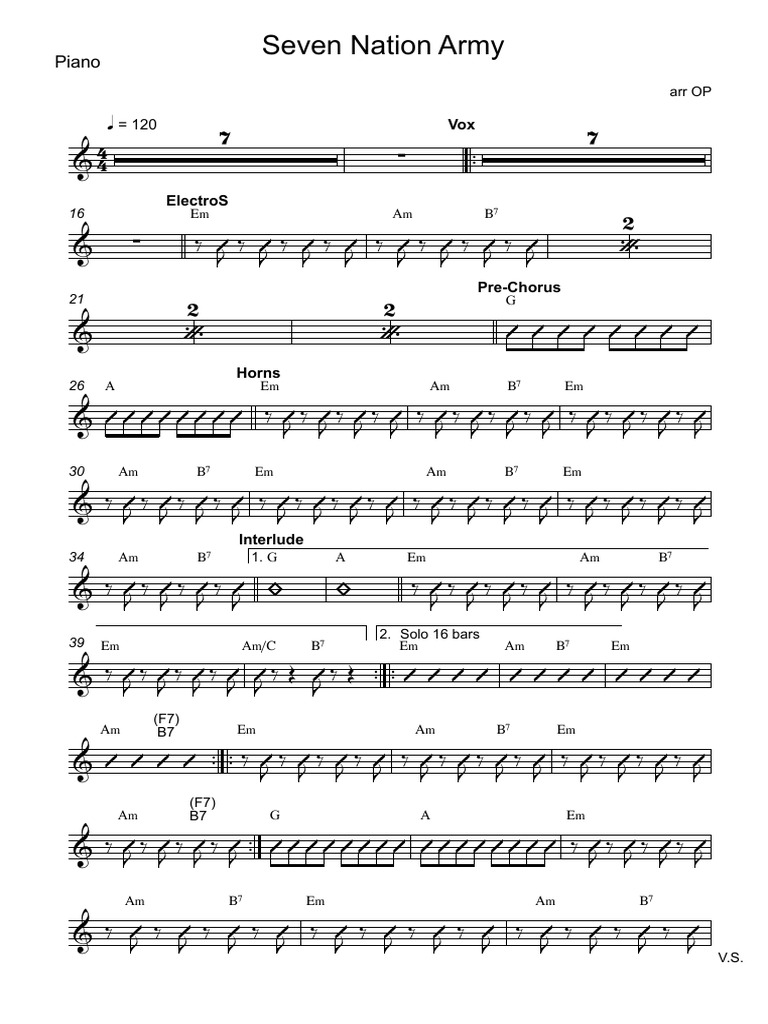 Seven Nation Army - Piano | PDF