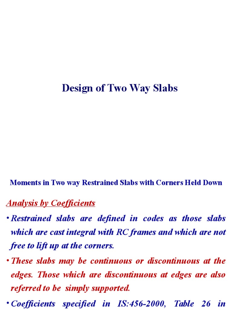 Design of Two-Way Slabs with Reinforcement | PDF | Mechanics | Physics