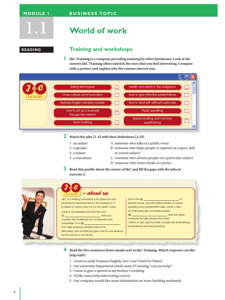 Total Business 1 Unit 1 | PDF | Adverb | Public Speaking