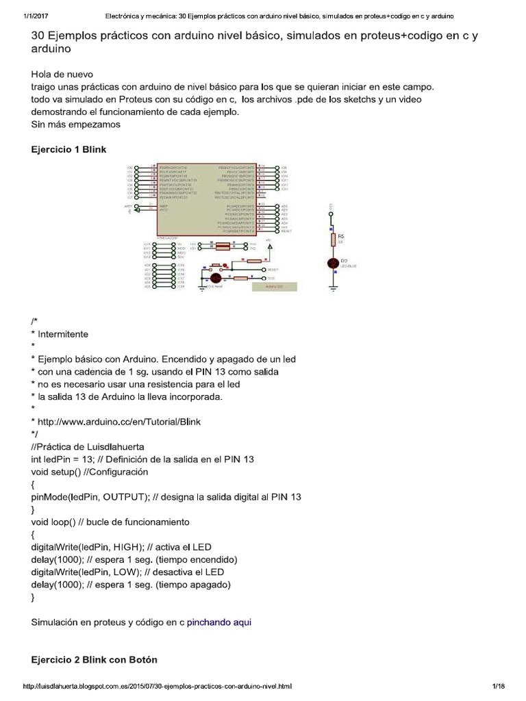 Ejercicios Prácticos Arduino (Nivel Básico) | PDF