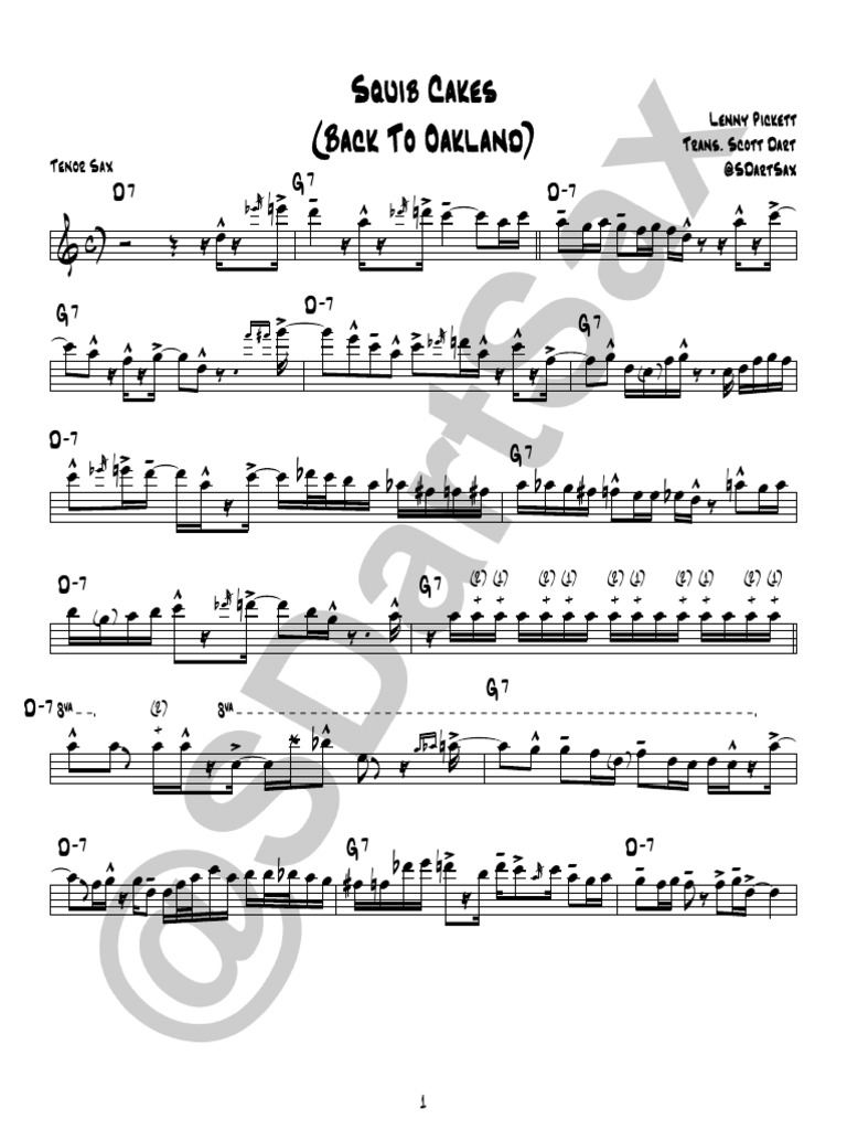 Lenny Pickett - Squib Cakes (Back To Oakland) | PDF