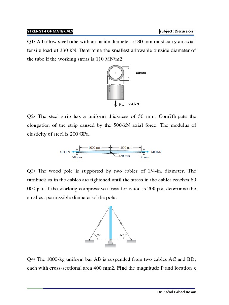 Determining Strength of Materials: Calculating Stresses, Forces ...