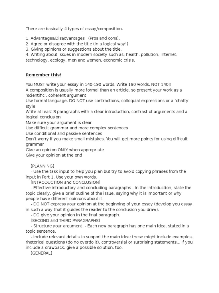 Writing An Essay - Tips and Useful Expressions | PDF | Essays | Ellipsis