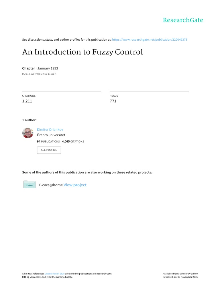 An Introduction To Fuzzy Control | PDF | Control Theory | Fuzzy Logic