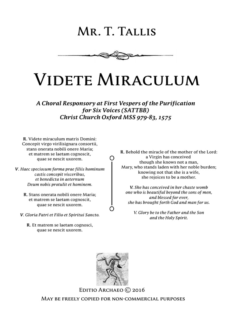 Videte Miraculum-Full Score | PDF | Music Based On The Bible ...