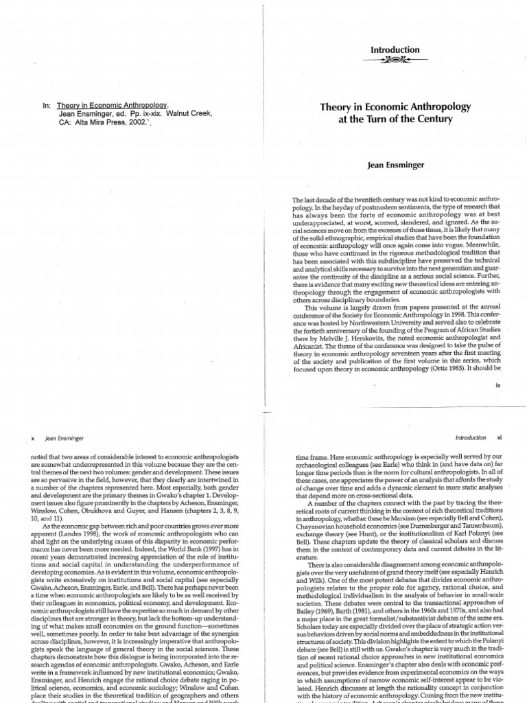 Ensminger 2002 Economic Anthropology | PDF | Museology | Sociology
