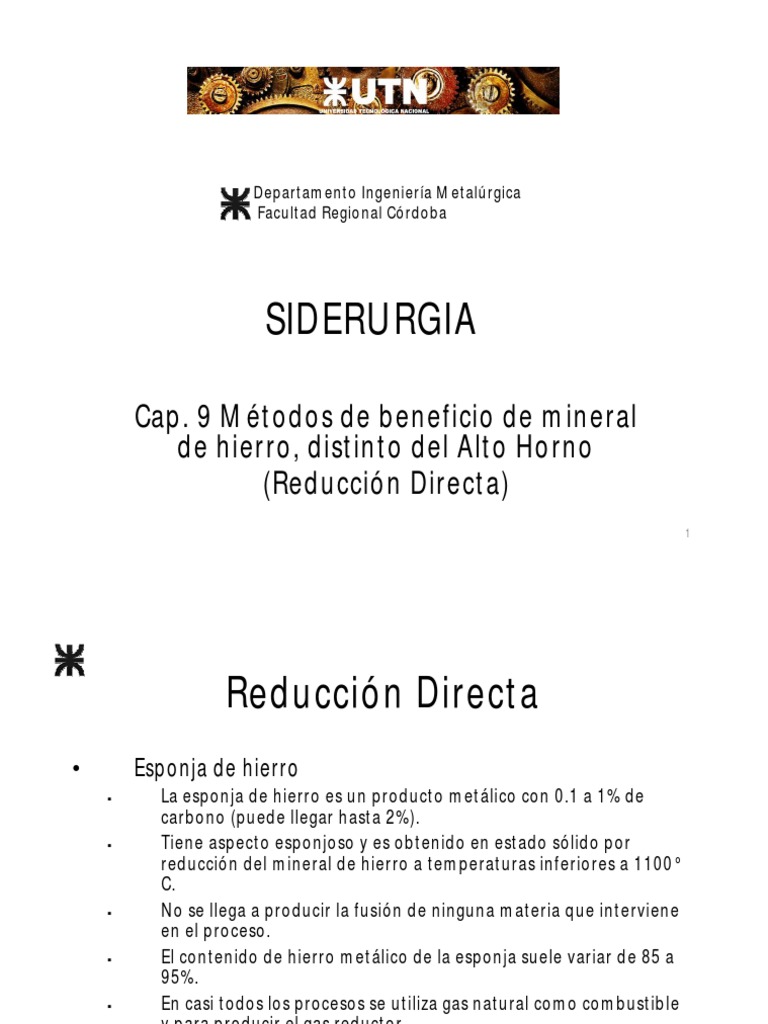 Proceso de Reducción Directa del Hierro | PDF | Hierro | Redox