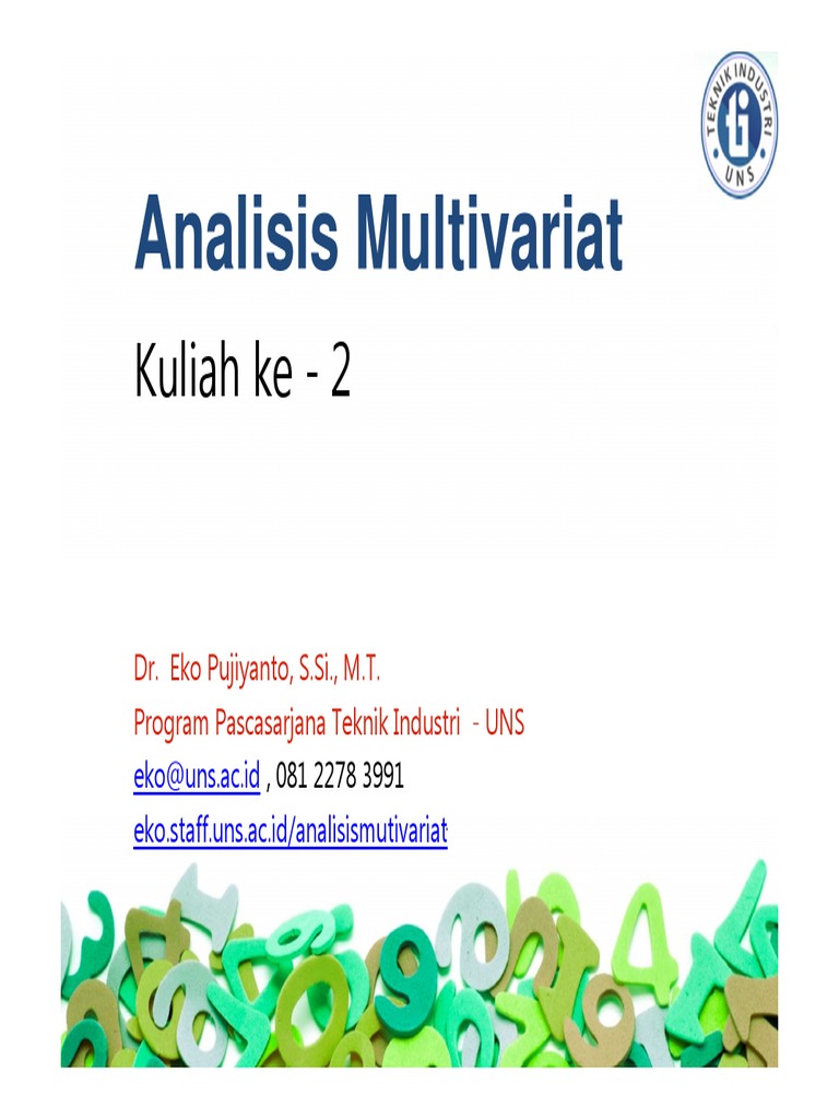 Materi Ke - 2 Analisis Multivariat - 2015 | PDF | Komputer