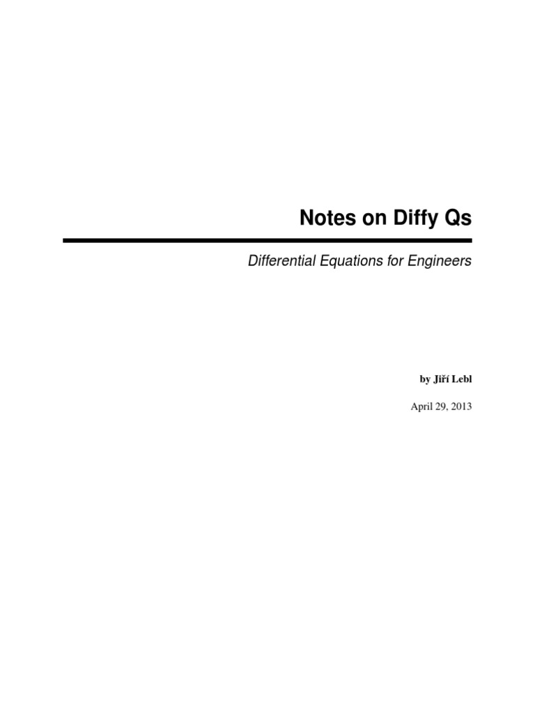 Notes On Diffy Qs PDF | PDF | Ordinary Differential Equation | Integral