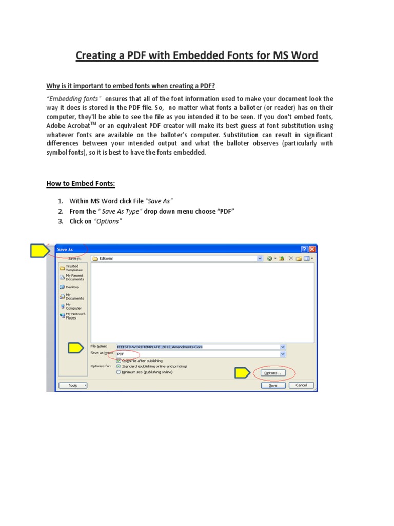 Creating A PDF With Embedded Fonts For MS Word: How To Embed Fonts ...