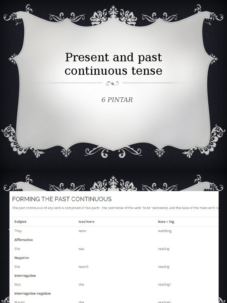 Present and Past Continuous Tense | PDF