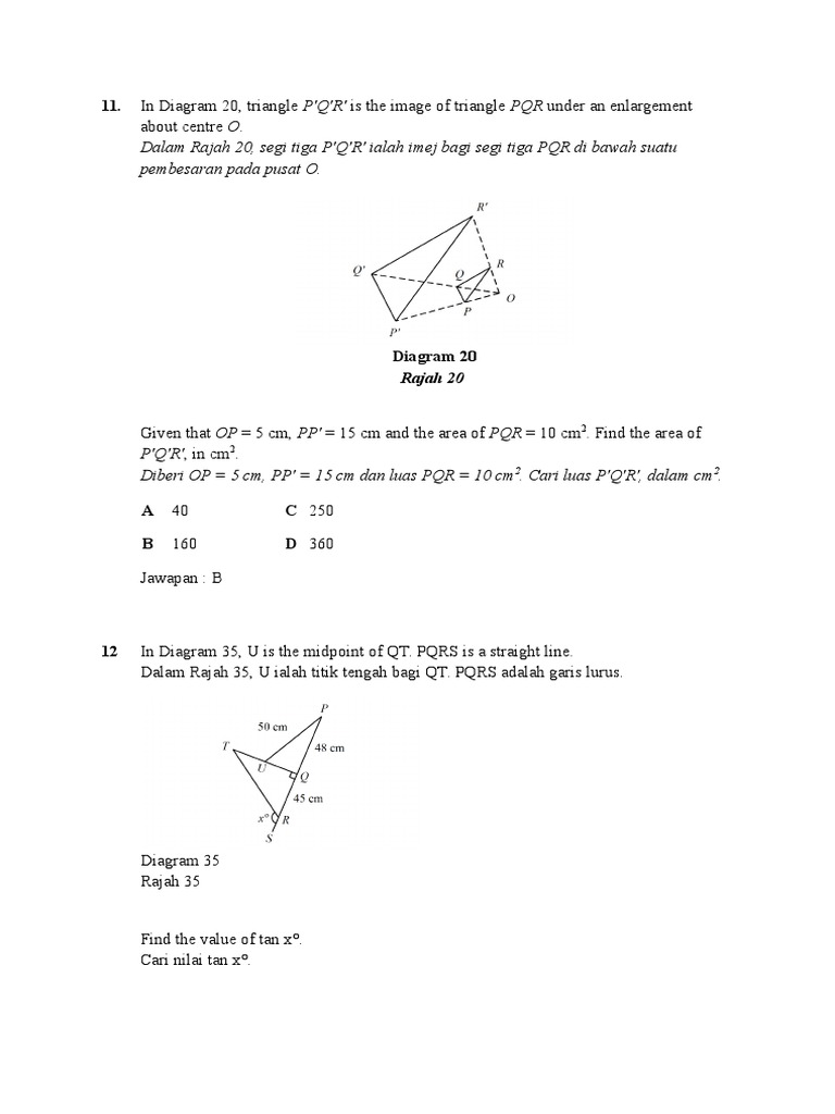 Soalan Kertas 1 Matematik Ting 4 | PDF Soalan Kertas 1 Matematik Ting 4 | PDF
