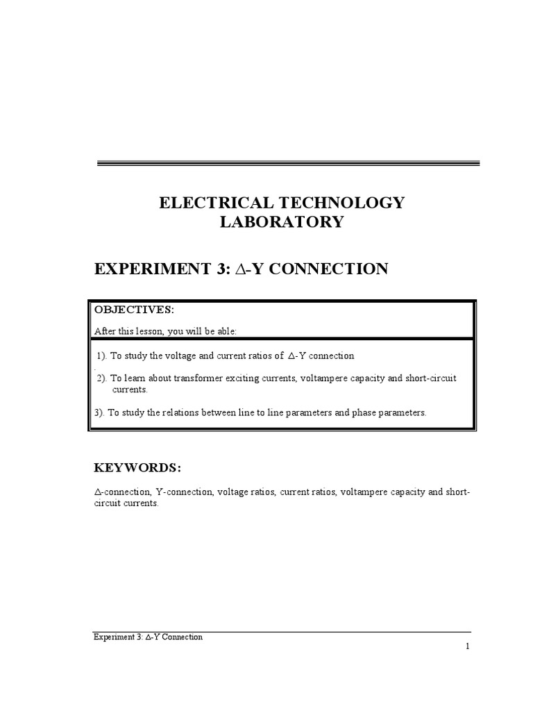 Exp3 Star-Delta Connection | PDF | Electric Power | Electricity
