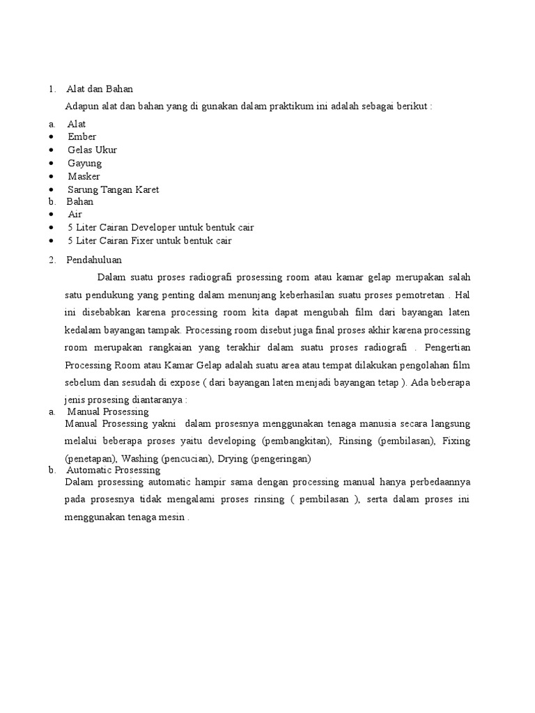 Larutan Developer Fixer | PDF