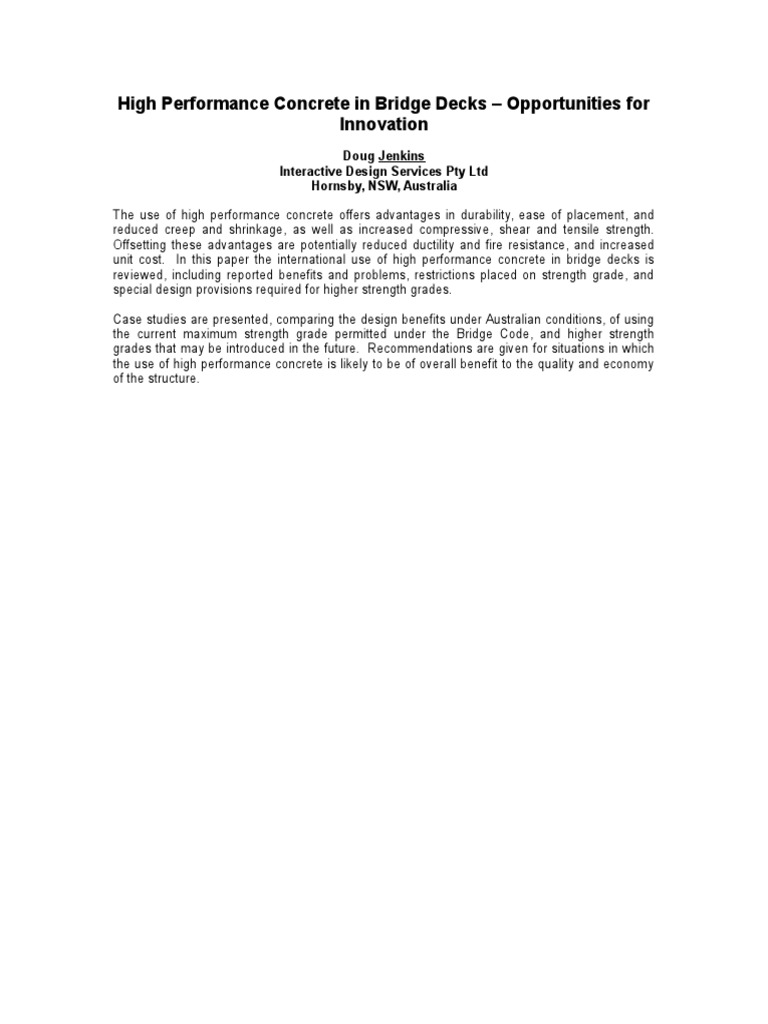 HPC in Bridges Paper | PDF | Strength Of Materials | Concrete