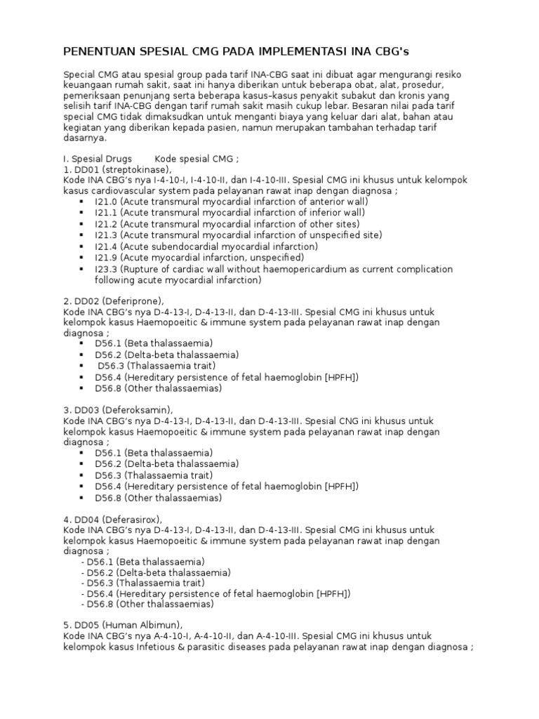 Penentuan Spesial CMG Pada Implementasi Ina CBG | PDF
