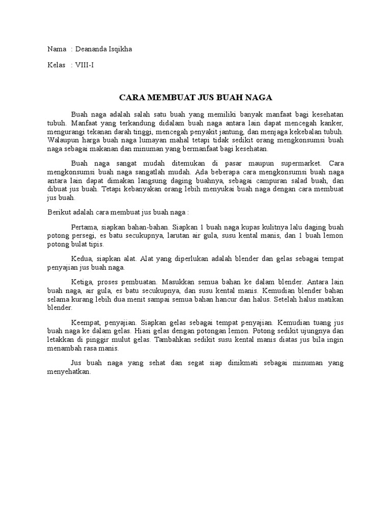 Jus Buah Naga Sehat dan Segar | PDF