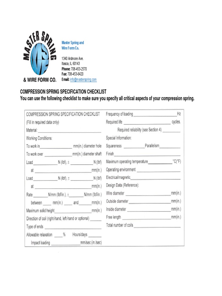 Compression Spring Specification Guide | PDF | Sports & Recreation ...