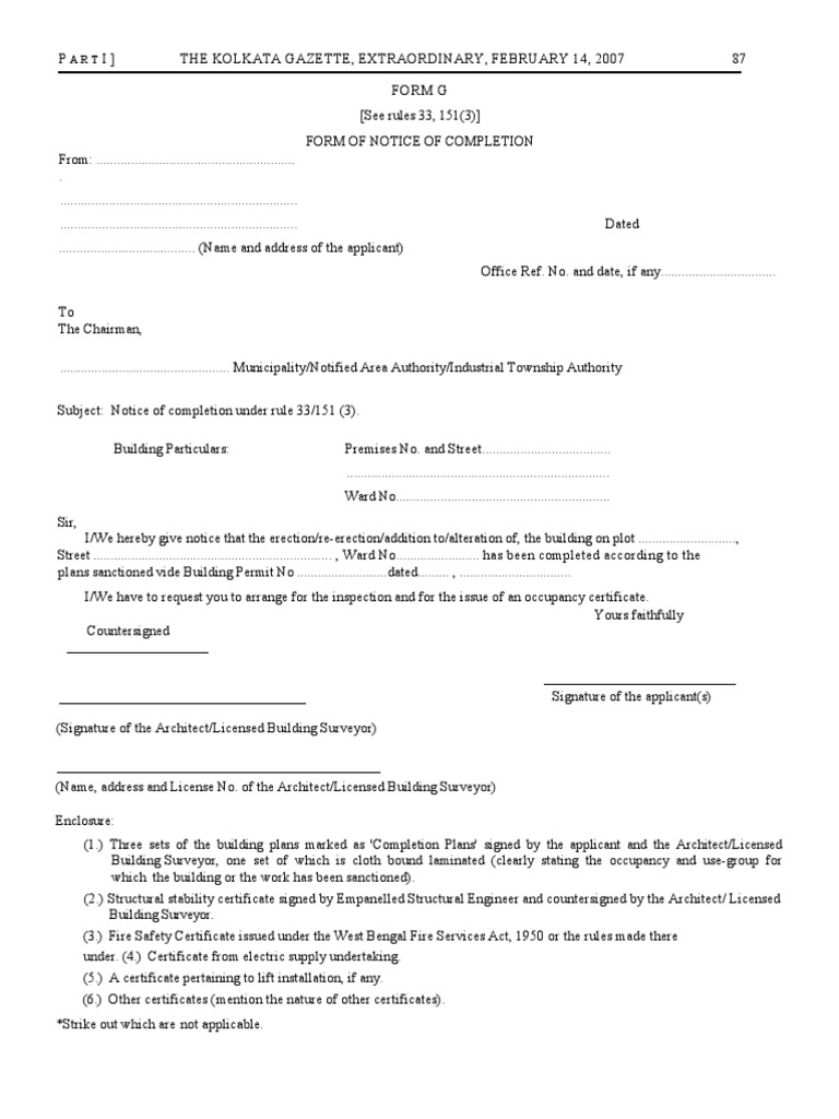 WB Form G | PDF | Architect | Engineering