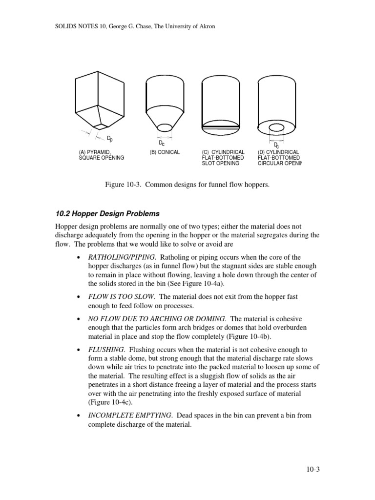 Solids Notes 10 Hopper Design | PDF | Stress (Mechanics) | Friction