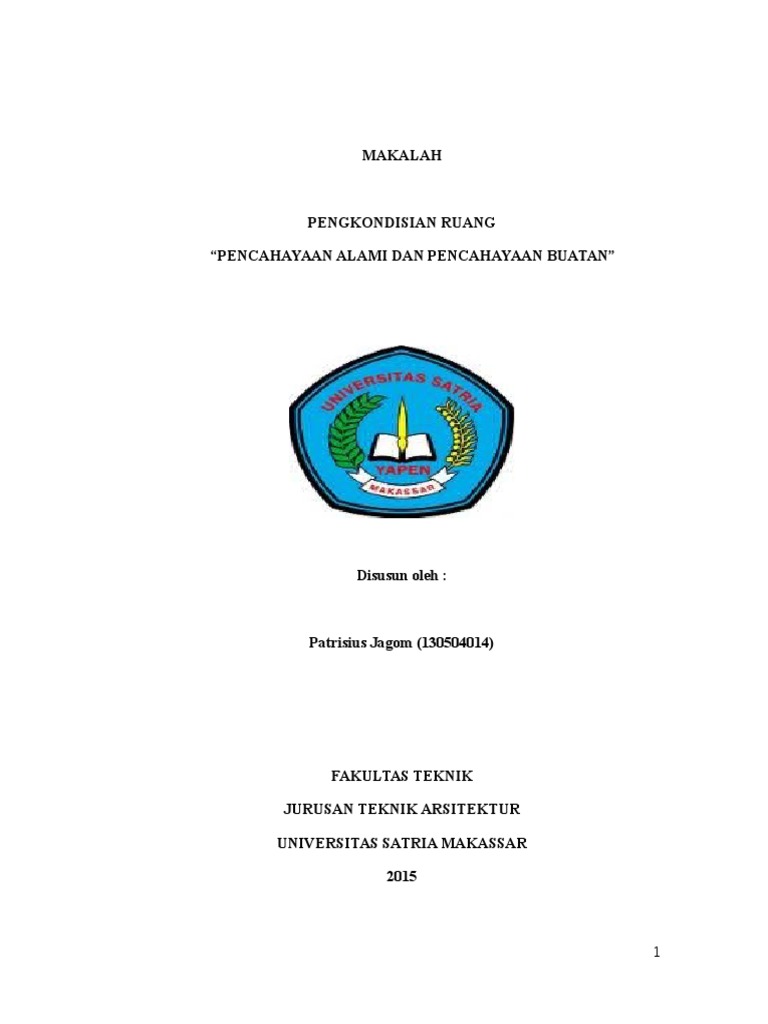 Contoh Halaman Awal Makalah Arsitektur | PDF