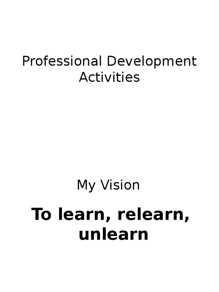 Professional Development Activities | PDF