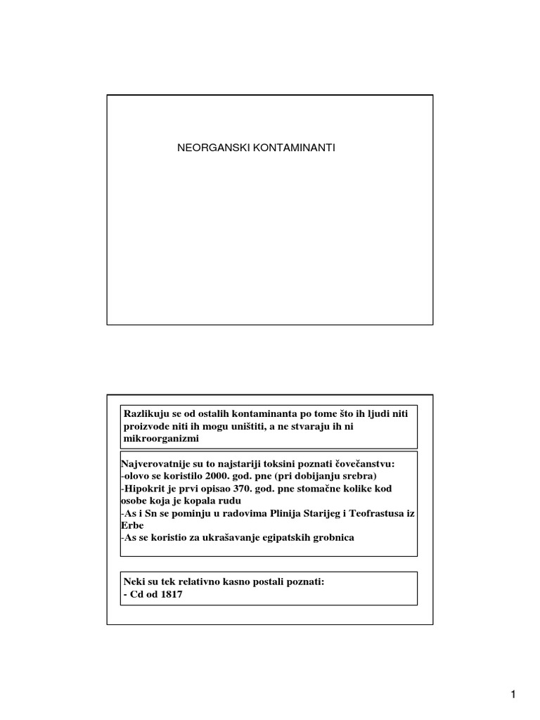 Neorganski Kontaminanti PDF | PDF