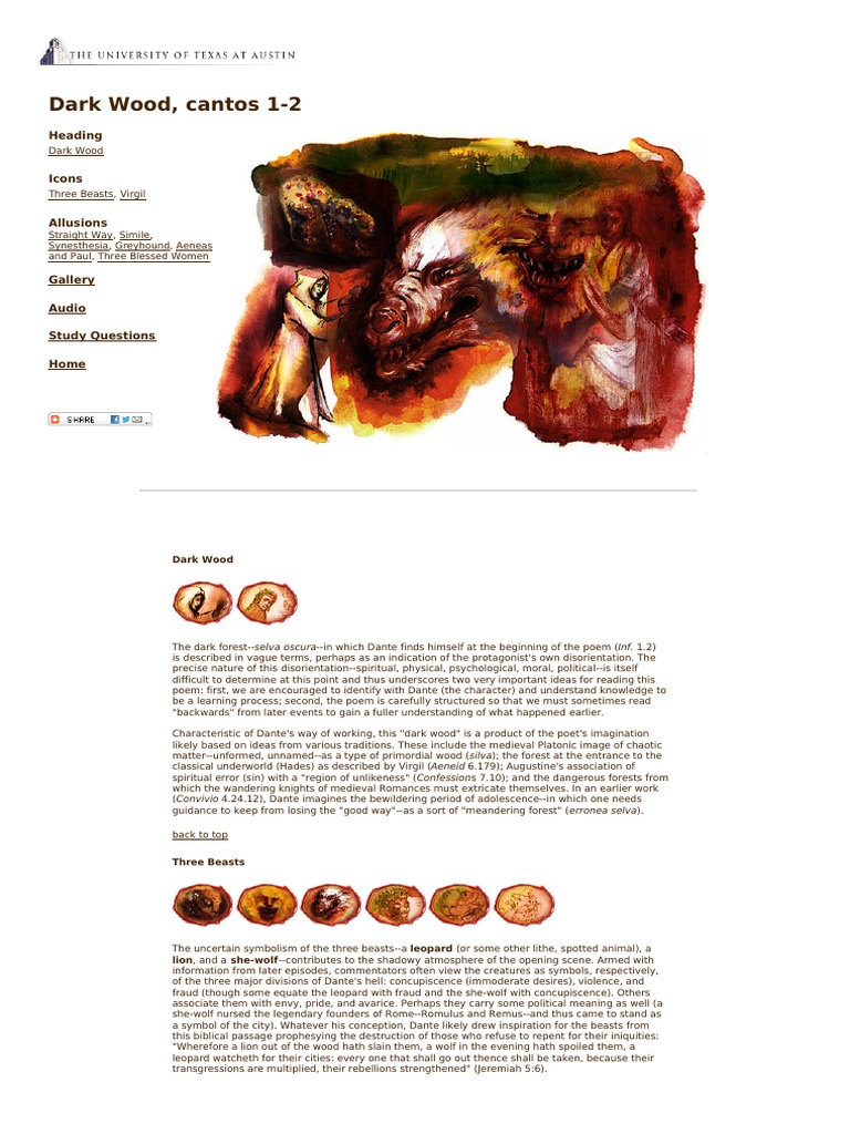 Dante's Inferno (Cantos 1-2) | PDF | Virgil | Religion And Belief