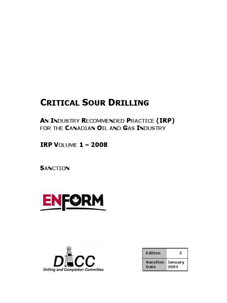 IRP For The Canadian Oil Gas Industry | PDF | Casing (Borehole ...